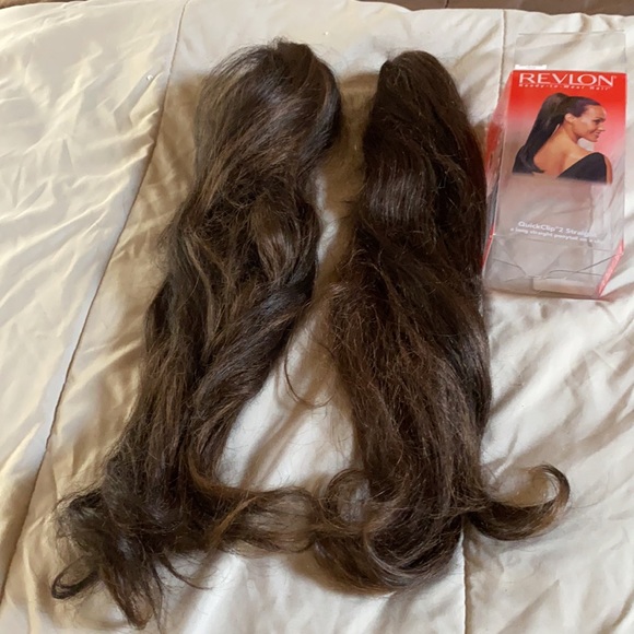 Revlon | Hair | 2 Revlon Medium Brown Hair Ponytail Clips 8 | Poshmark